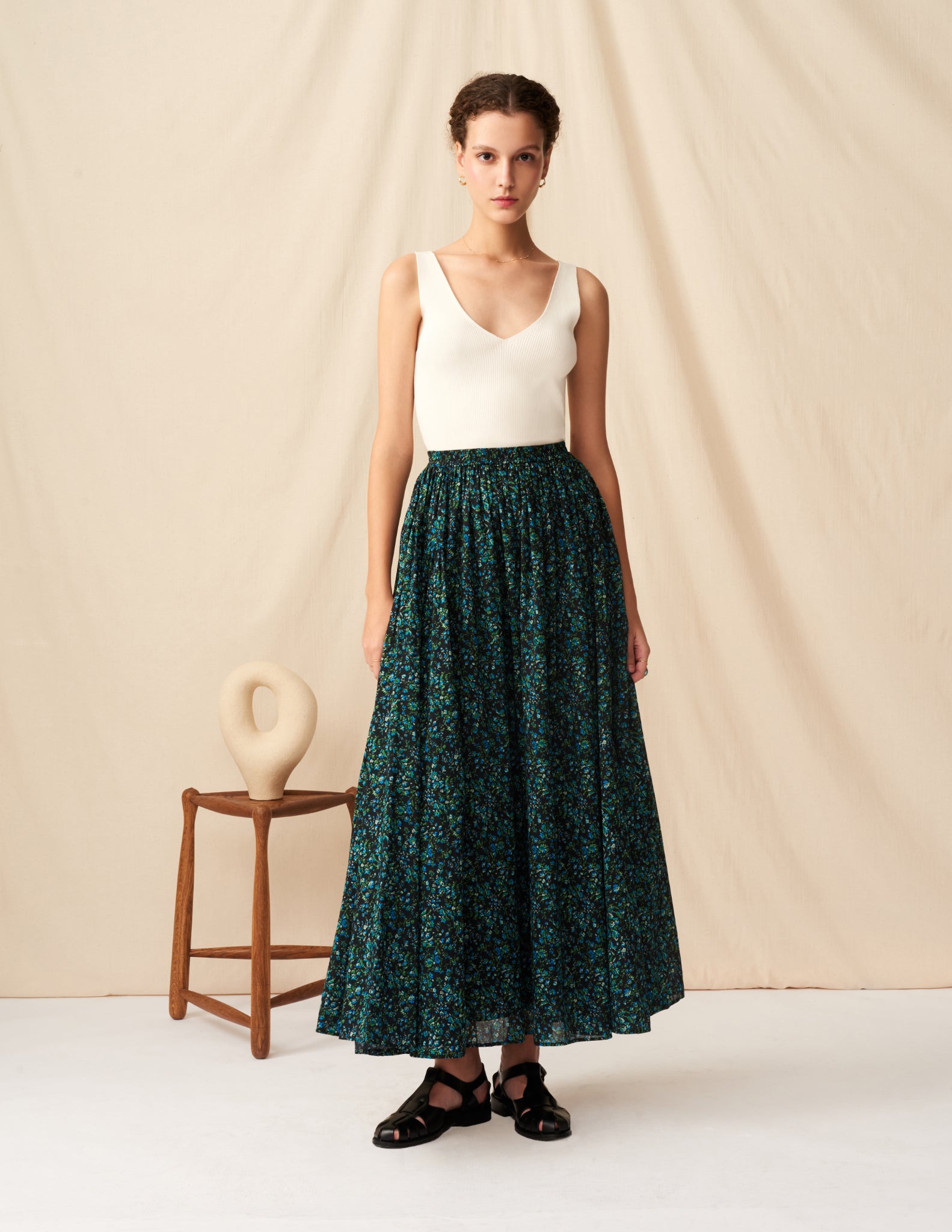 MARIHA(マリハ) リゾートドレス シンデレラのスカート Blossom Song/Blue&Black